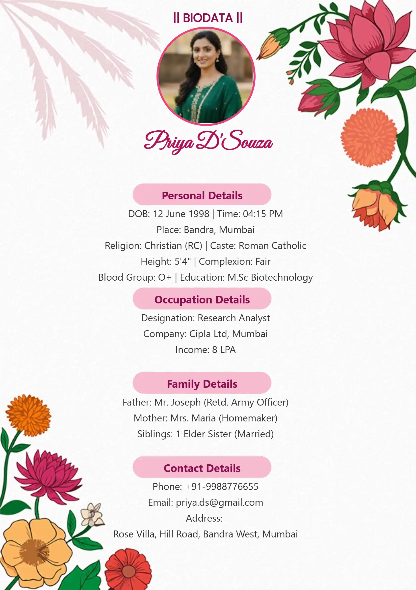 Free Marriage Biodata Maker Online | #1 Shaadi Biodata Format (शादी ...